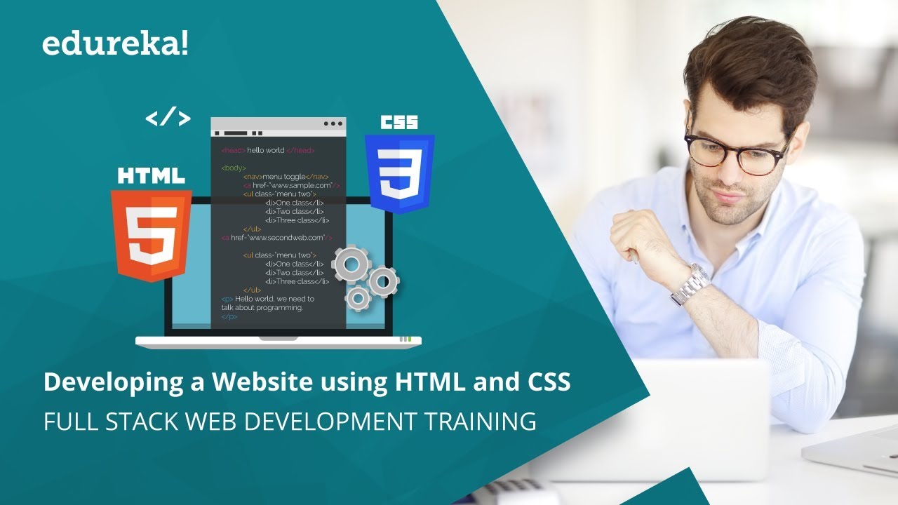 Create A Website Using Html And Css Under 30 Minutes Html Tutorial Css Tutorial Edureka