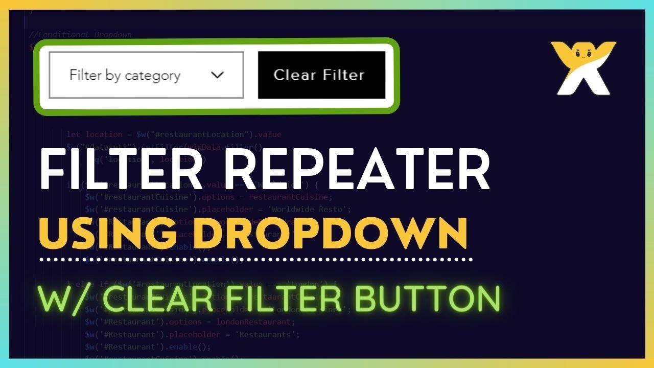 Velo By Wix Filter Wix Repeater Using Dropdown Clear Filter Button Basic Wix Tutorial