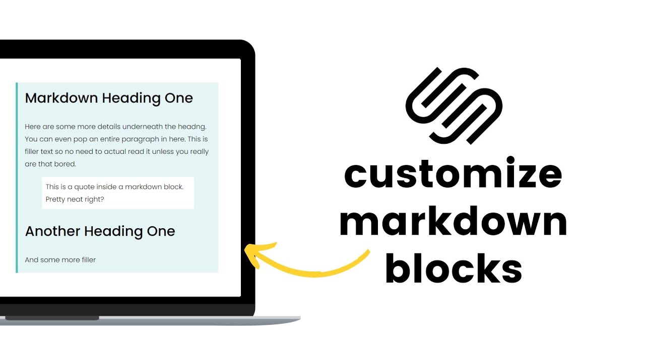 How To Customize A Markdown Block In Squarespace Squarespace Markdown Block Tutorial