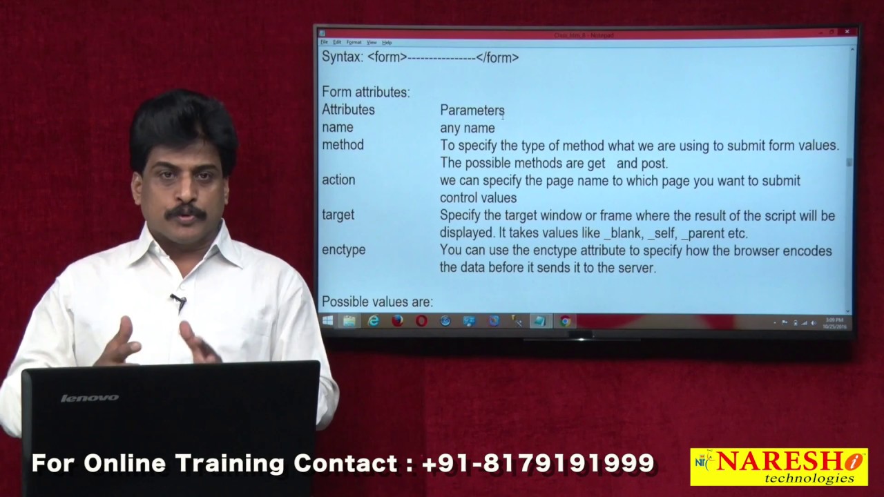 Html Forms Part 1 Web Technologies Tutorial Mrsubbaraju
